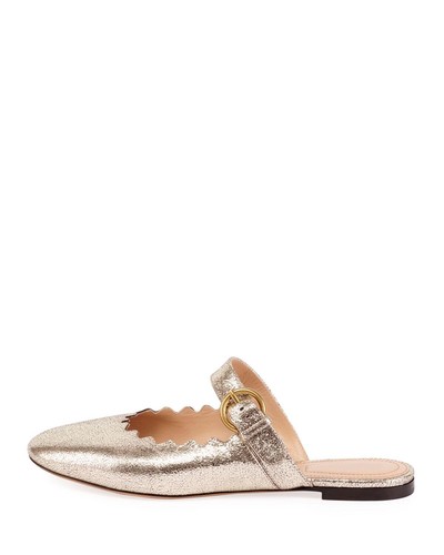 Sold Out!New Chloe Lauren Flat Leather Mary Jane Slide Grey Glitter 9B ...