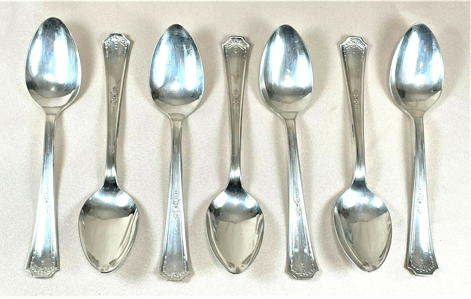 National Silver Company E.P.N.S. Pattern "NINE" 7 Teaspoons Vintage ...