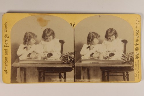 USA Enfants Paques Photo William Herman Rau Stereo Vintage Albumine ...