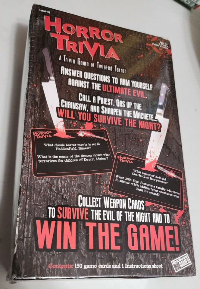 Twisted Terror Horror Trivia Game Ultimate Evil of the Night Scary ...