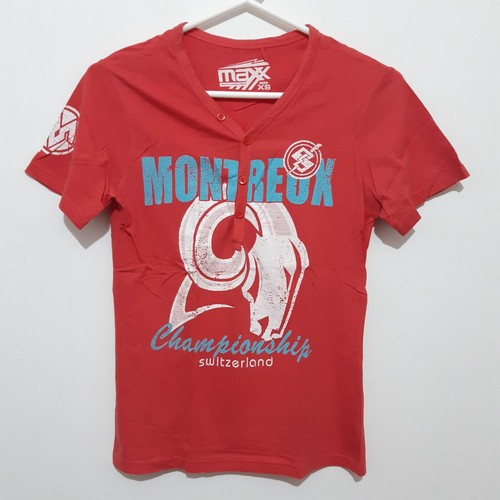 Maxx Shirt Mens Red Montreux Championship Switzerland Short Sleeve Size ...