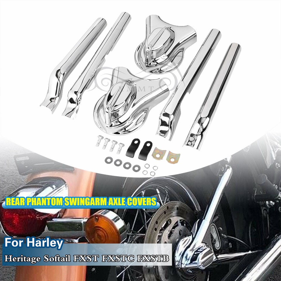 Rear Phantom Swingarm Axle Covers For Harley Softail FXST Night Train ...