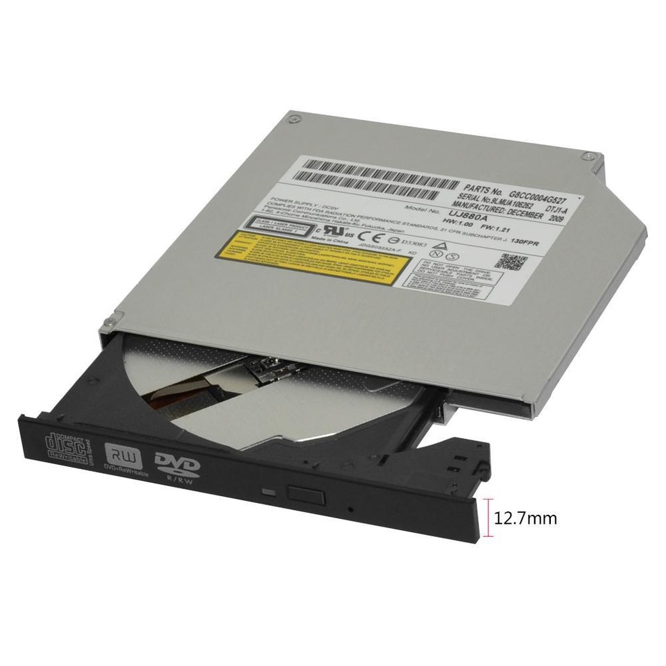 Internal 12.7mm SATA Tray DVD CD RW Burner Writer Disc Optical Drive ...