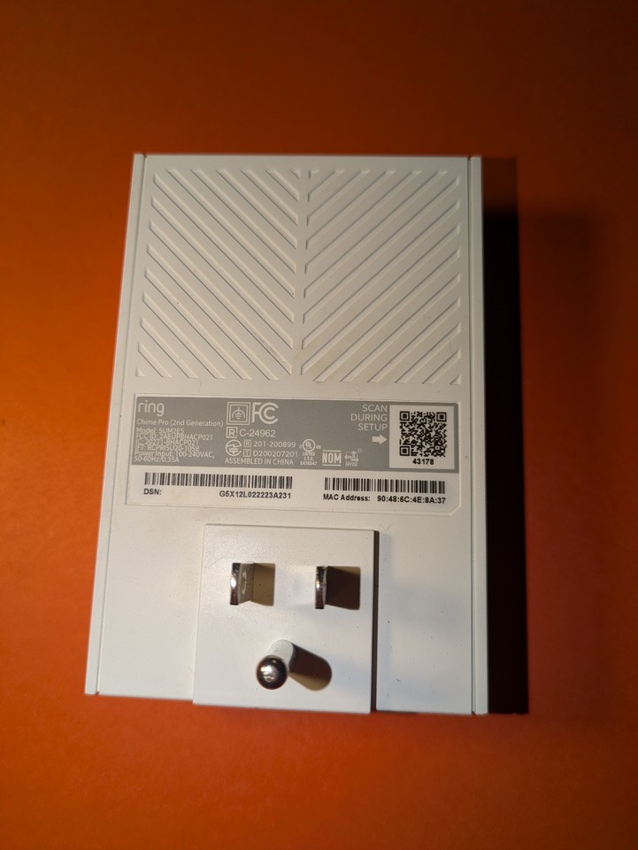 Ring Chime Pro (2nd Generation) Plug-In WiFi Doorbell Nightlight 5UM2E5 ...