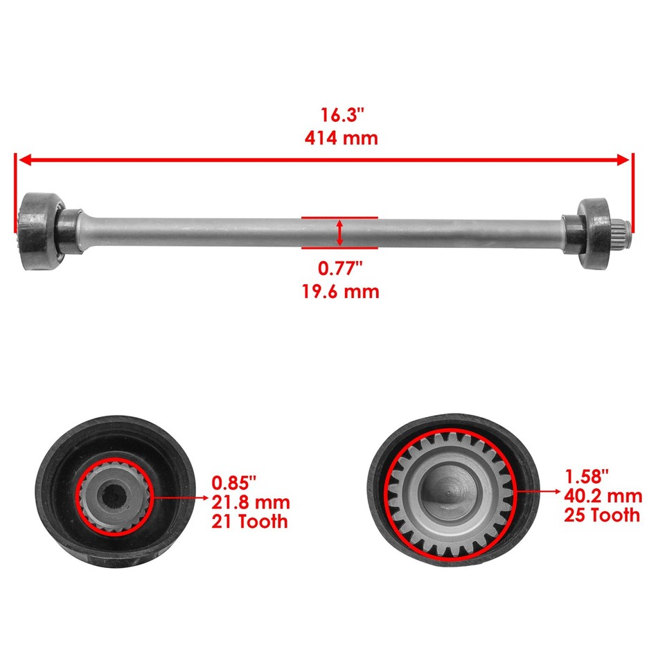 Complete Rear Differential w/Drive Shaft For Yamaha Rhino 660 YXR660 ...