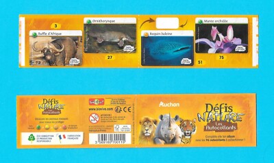 Défis Nature, Les Autocollants AUCHAN Pochette Stickers N° 3, 27, 51 ...