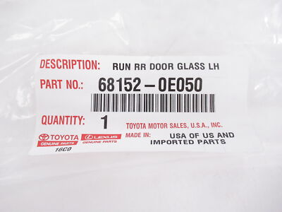 Genuine OEM Toyota 68152-0E050 Driver Rear Door Glass Run 2014-2019 ...