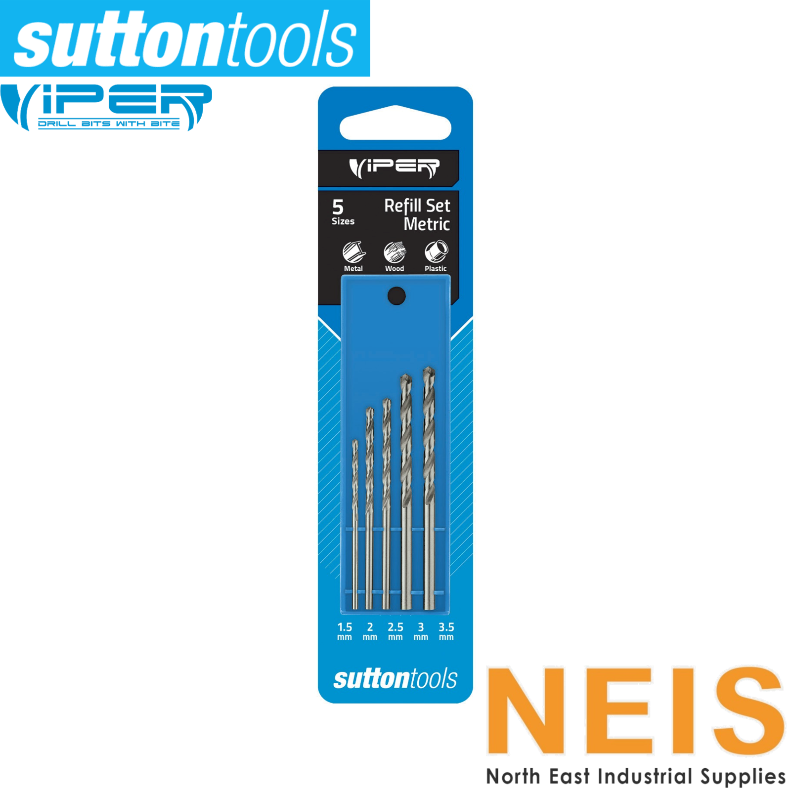 SUTTON TOOLS VIPER Jobber Drill Refill Sets 5pc Metric (Range Var ...