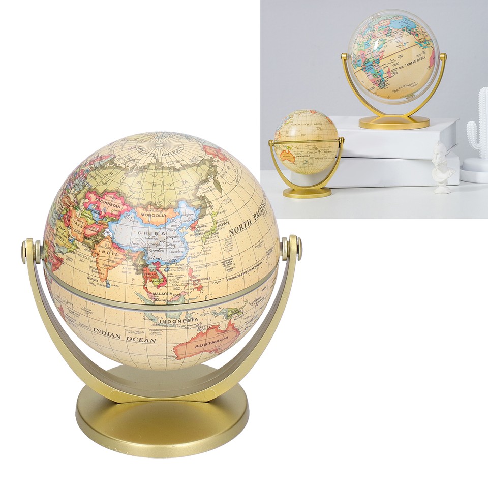Mini World Map Globe Desktop Rotating Earth Geography Globe English ...