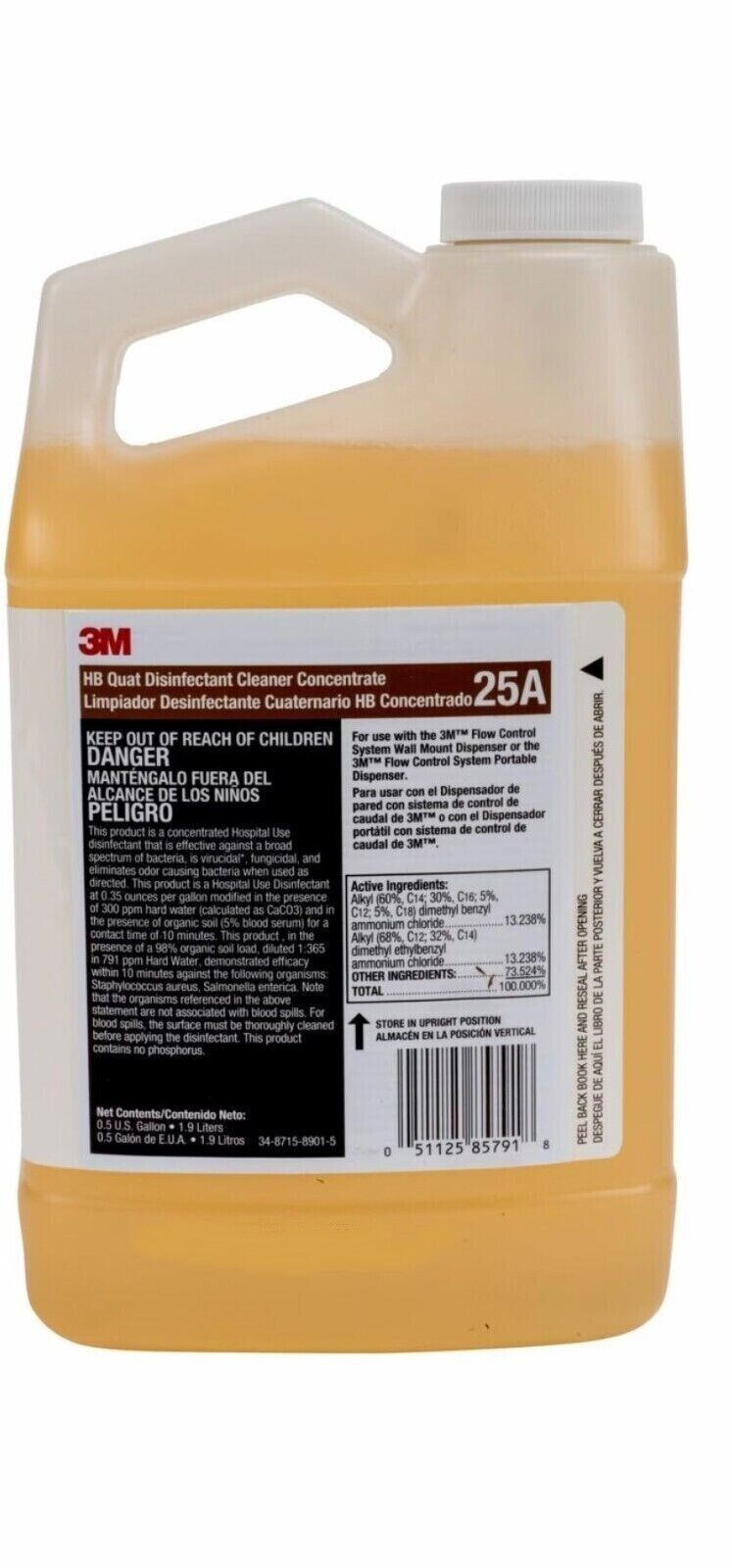 3M HB QUAT Disinfectant Cleaner Concentrate 25a 1.9l Flow Control ...