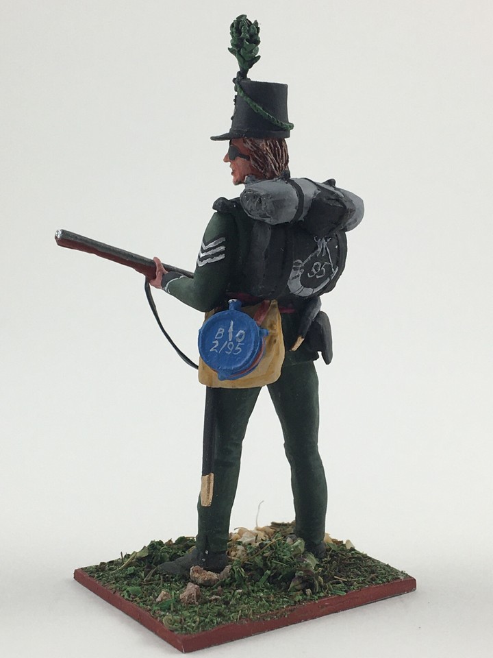 Painted British 95th Rifles Sergeant 1/30, Napoleonic tin figure VID ...