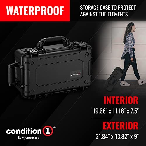 22" Large Rolling Lockable Hard Storage Case with Foam, Model 300 ...