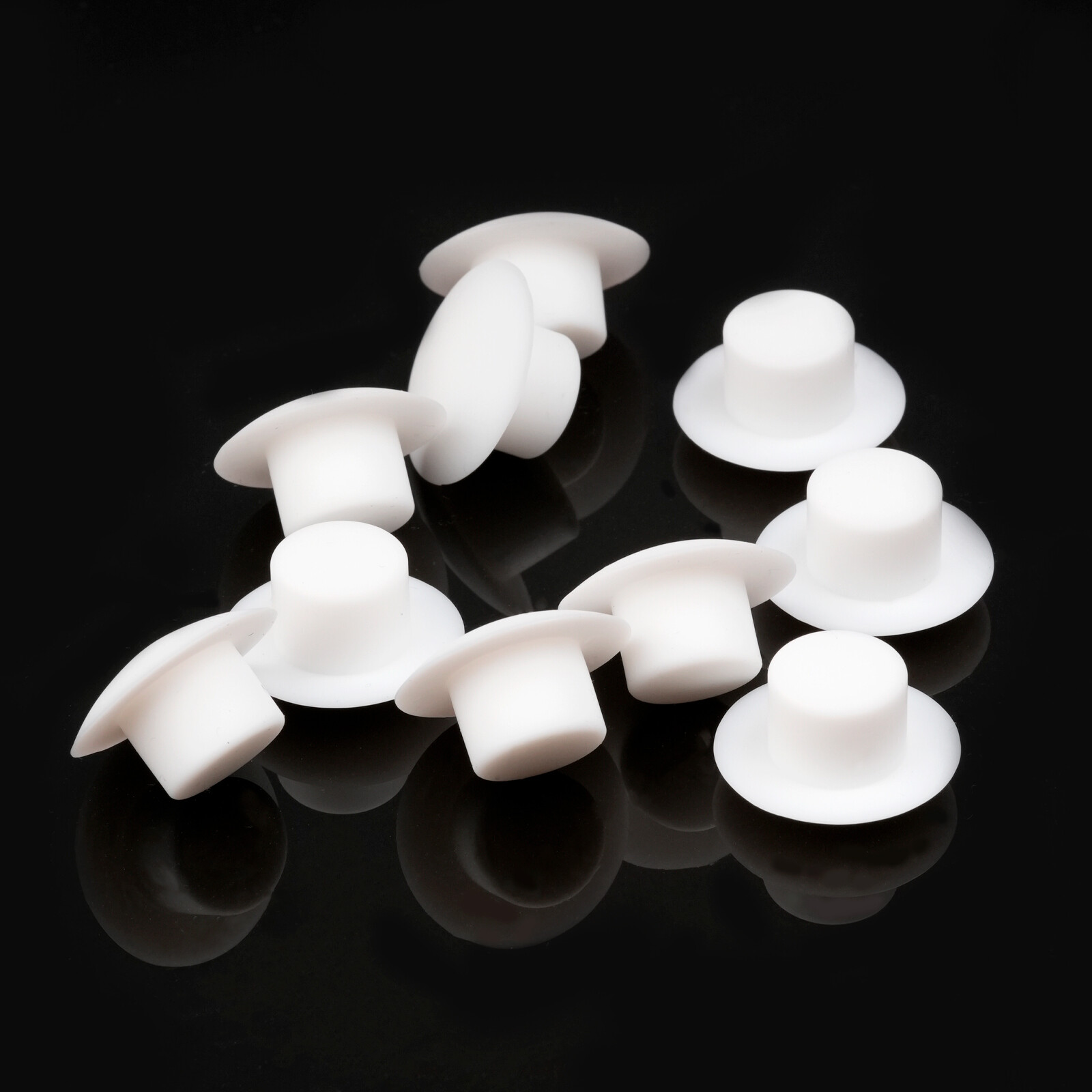 14 mm Silicone Rubber Hole Plug End Cap Round White Solid Blanking Seal ...