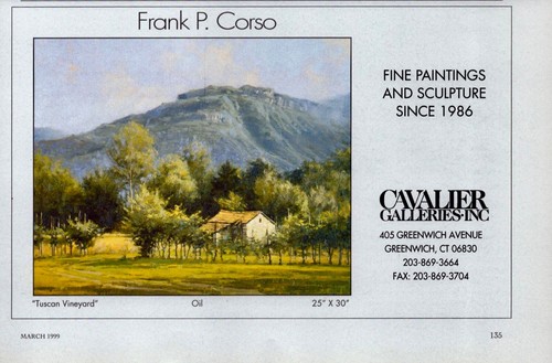 FRANK P. CORSO Art Gallery Exhibit ~ Tuscan Vineyard ~ VINTAGE PRINT AD ...