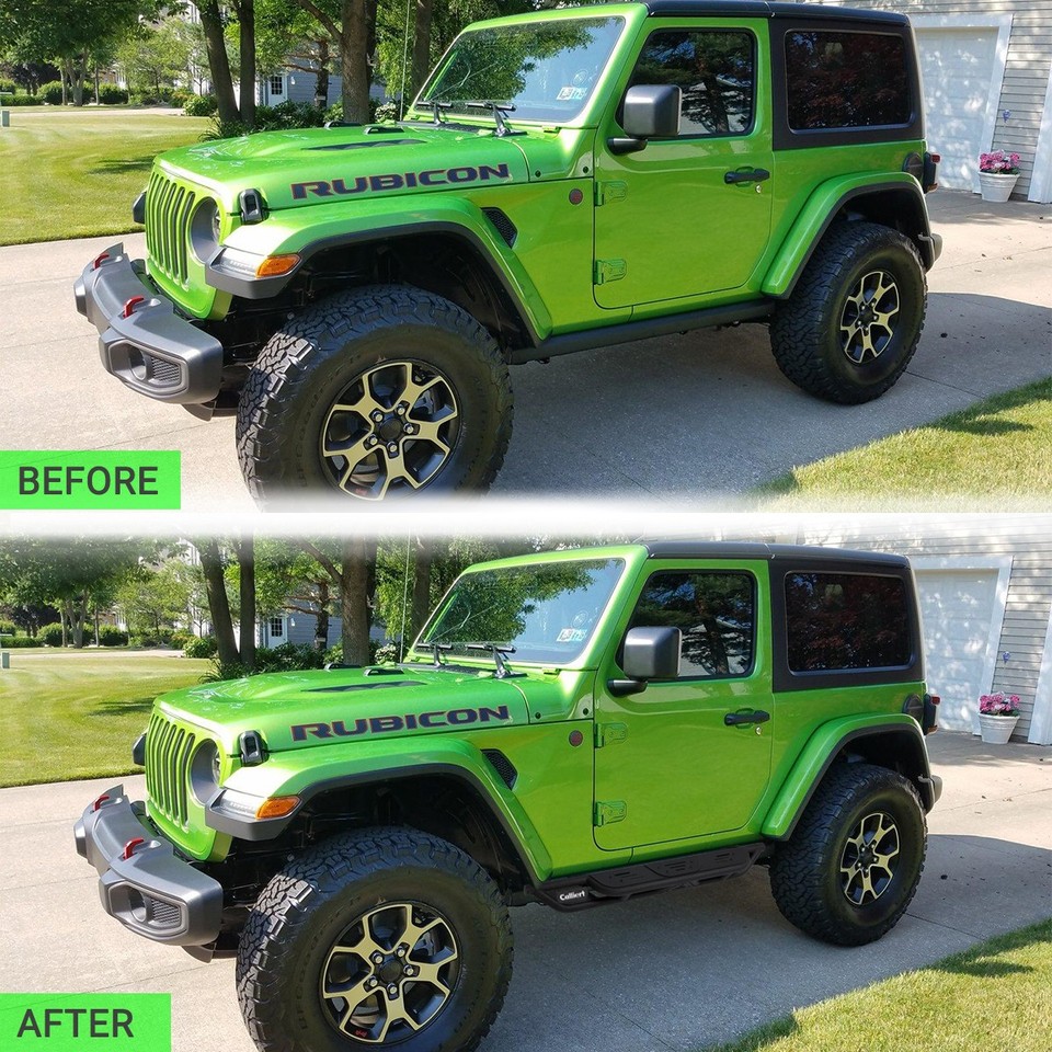 2 Door Running Boards For 2018-2025 Jeep Wrangler JL Side Steps Black ...