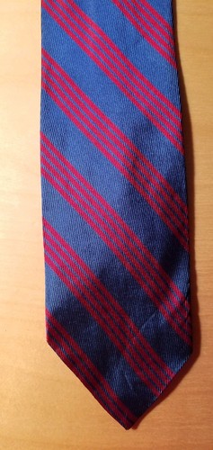 Vtg 1970s Mod PreppyTrad Blue & Red Stripe Wide Silk Rep Tie | eBay