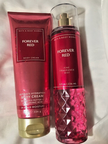 Bath & Body Works "FOREVER RED" Body Cream & Fragrance Mist Set, 8oz ...