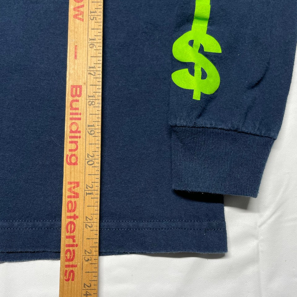 Vintage 90s T-Shirt Youth Boys Size Large Money Dollar Sign Funny Long ...
