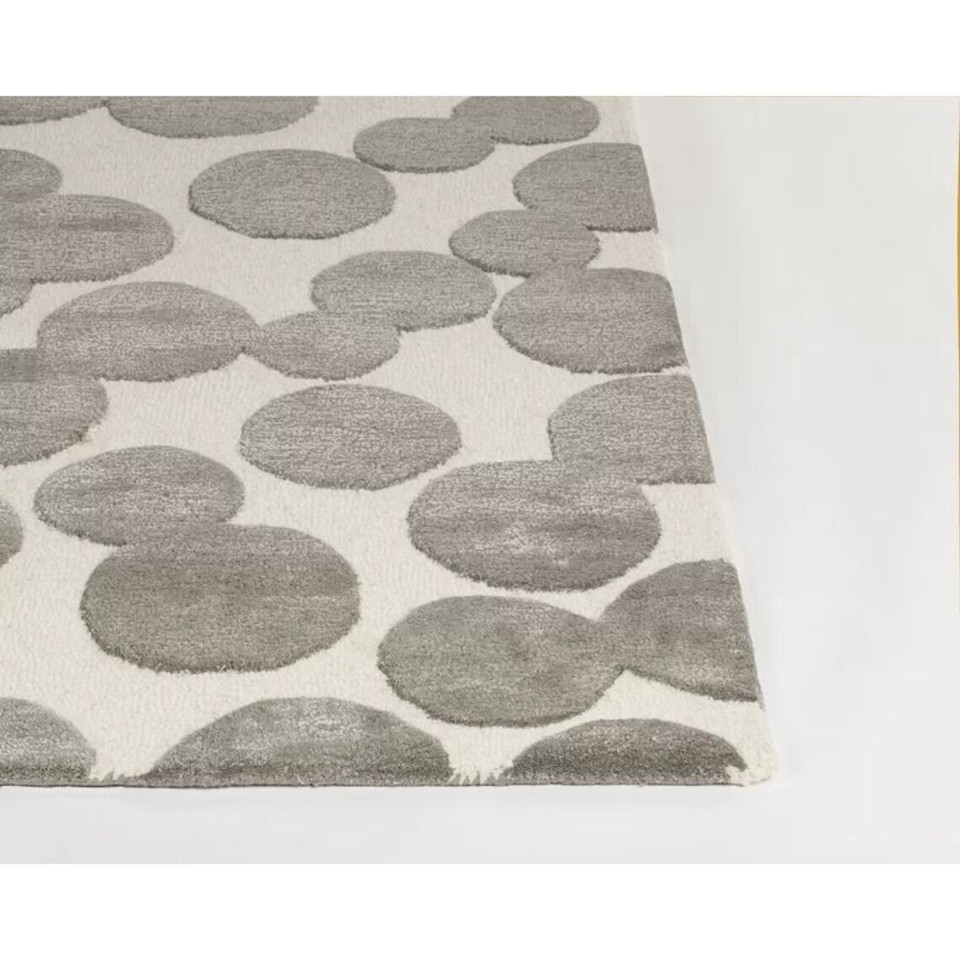 Luxury Grey Wool Hand Tufted Designer Wool Tuft Rug Hand Made Indian ...