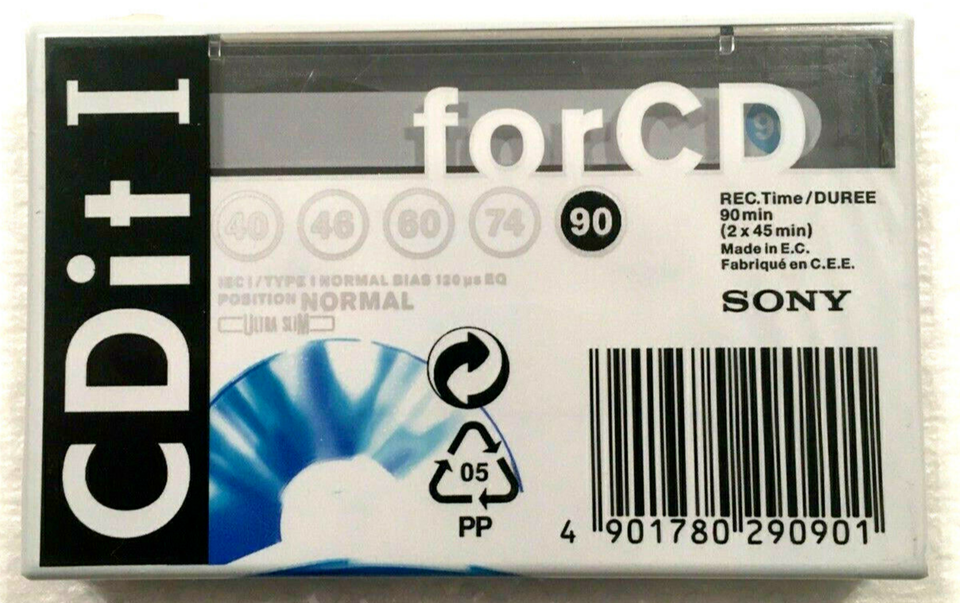 SONY CDit 90 for CD audio cassette blank tape sealed Made in Japan Type ...