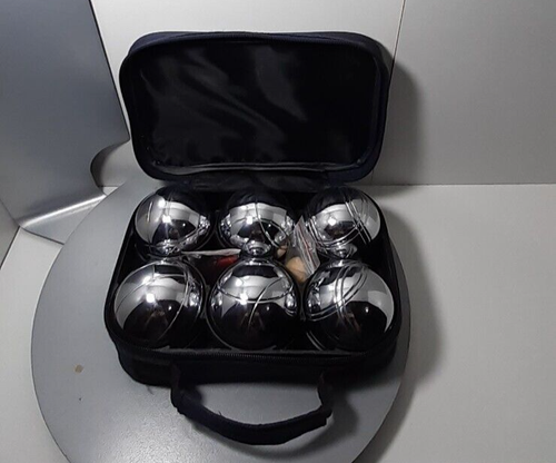 Boules Bocce 6 Alloy Ball Set with Carry Case Measuring Marker & Wooden ...