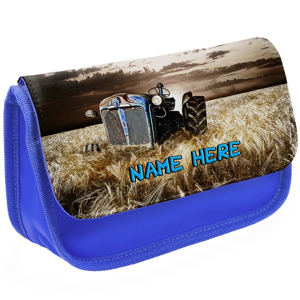 Personalised Pencil Case Boys Tractor Childrens Farming School Bag Kids ...