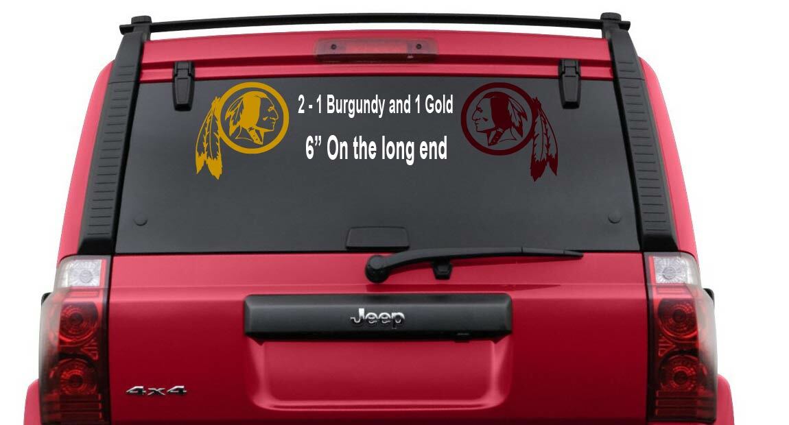 Washington Redskins decals Washington Redskins Emblem 2 X Burgundy ...