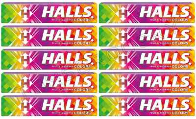 10 HALLS COLORS Fruit Flavor Mix Pastilles Refreshing Candy Drops 33g 1 ...