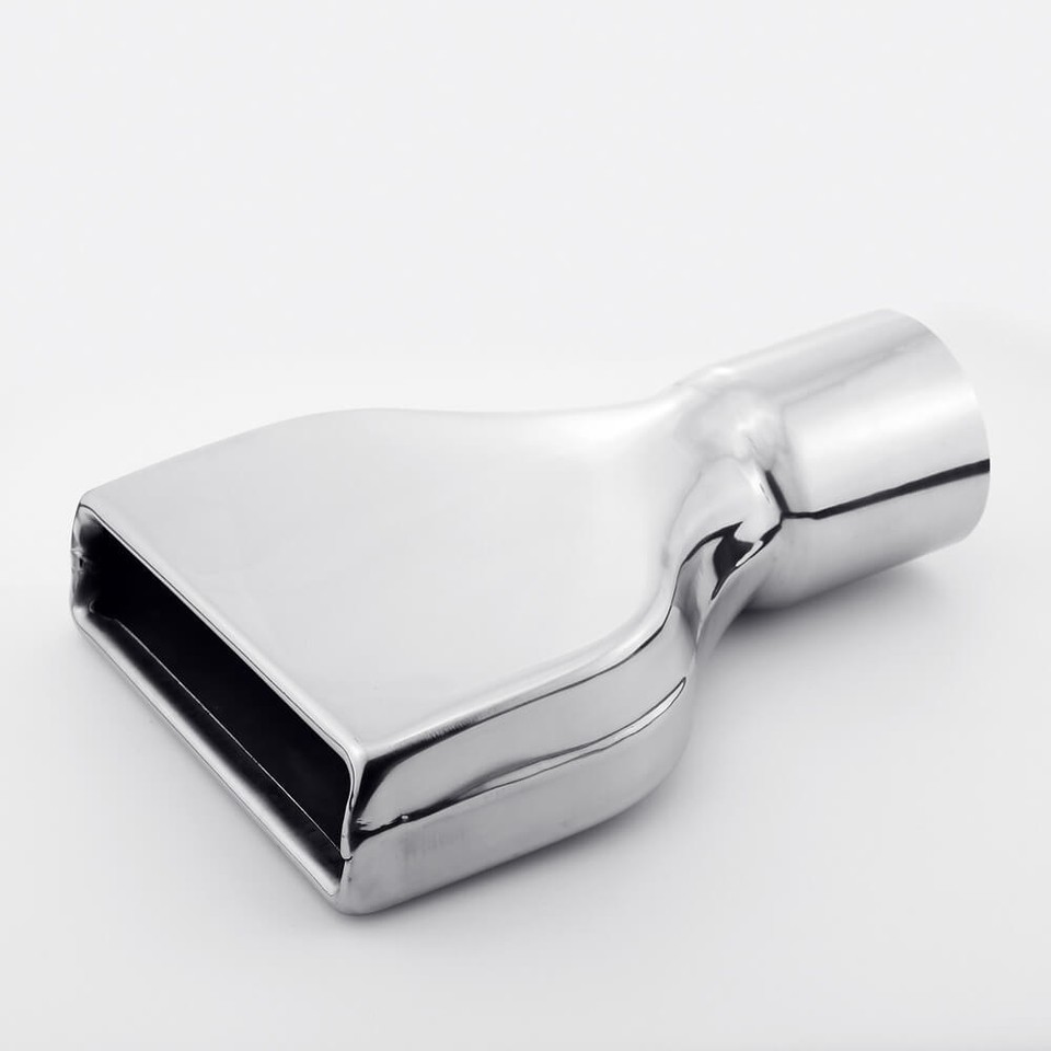3" Inlet Stainless Steel Rectangle Out Roll Edge Angle Cut Exhaust Tip ...