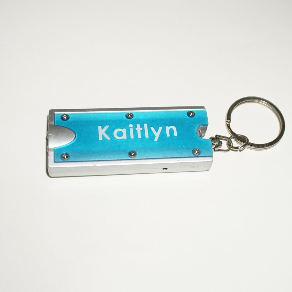 Personalized Keychain Light Up Key Ring Choose Name Colorful Mini Flash ...