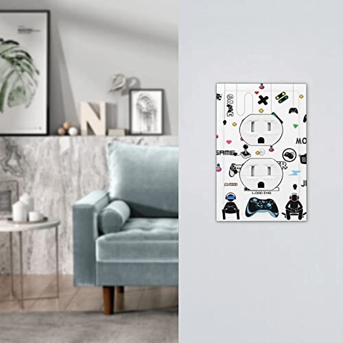 Video Game Electrical Outlet Cover Decorative 1-Gang Duplex Device ...