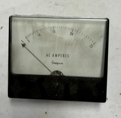 Simpson Model 1359 Panel Meter 0-25 AC AMPS Catalog 3330 | eBay
