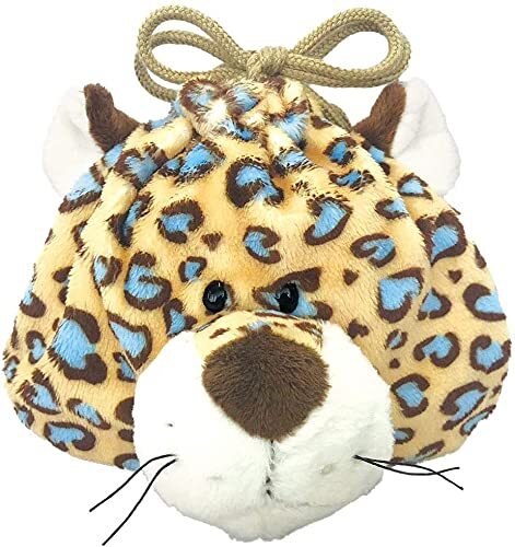 NICI (Niki) Figure Face Pouch Blue Leopard Drawstring Purse Leopard ...