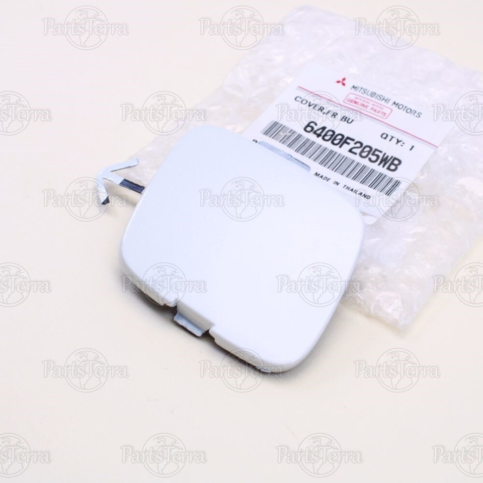 New OEM Mitsubishi Front Bumper White Tow Hook Eye Cover Cap Plastic ...