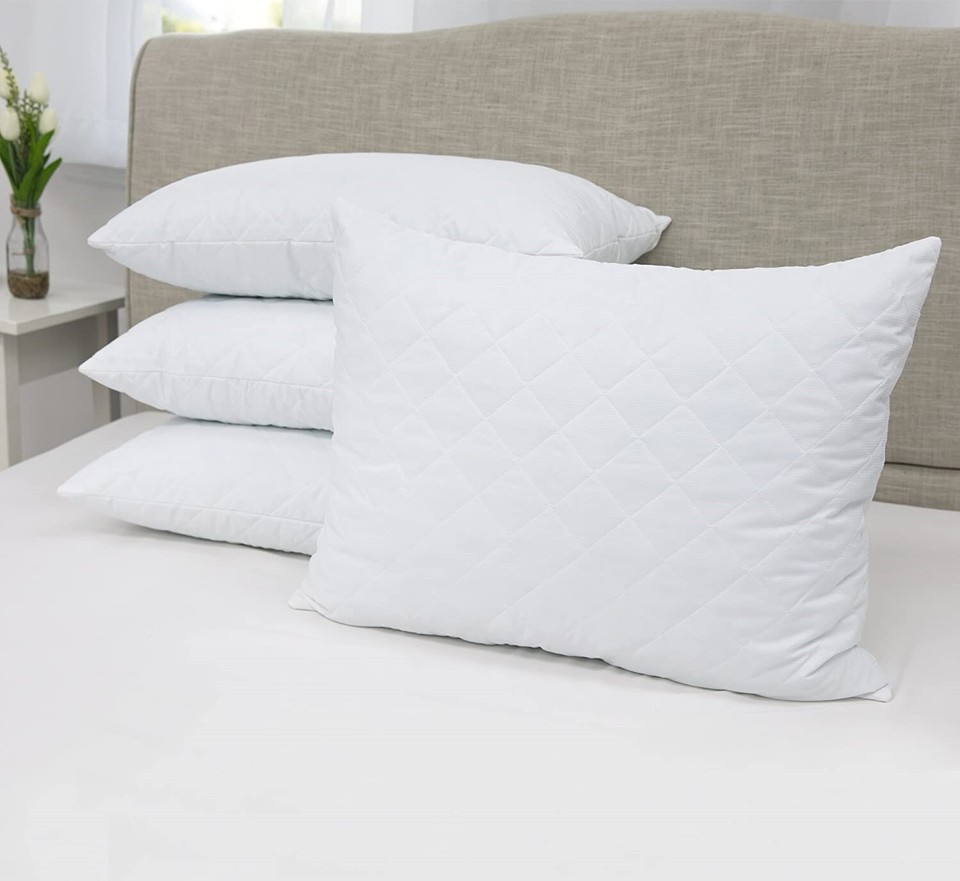 Luxury Pillows Quilted Ultra Soft Jumbo Super Firm Deluxe Bounce Back ...