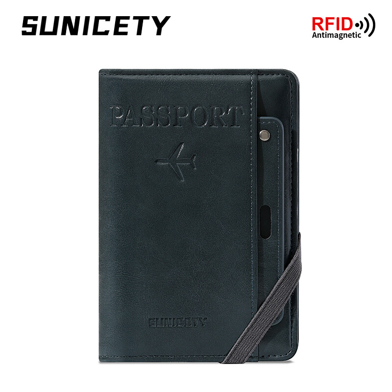 Slim PU Leather Travel Passport Wallet Holder RFID Blocking ID Card ...
