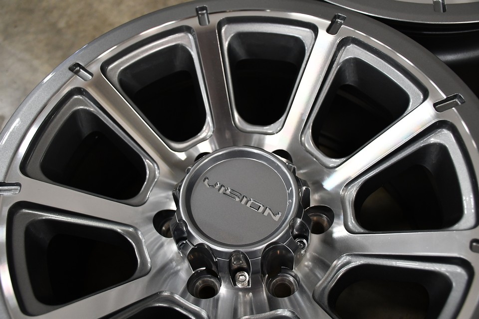 Set 4 18" Vision 353 Turbine Gunmetal Machined Face Wheels 18x9 5x150 ...