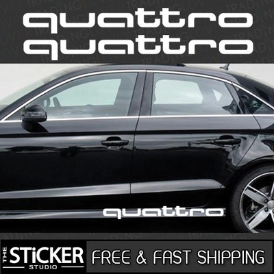 2 x Audi quattro #1 Sticker Decal Sline Q5 Q7 TT A4 A5 A6 R8 QUATTRO | eBay