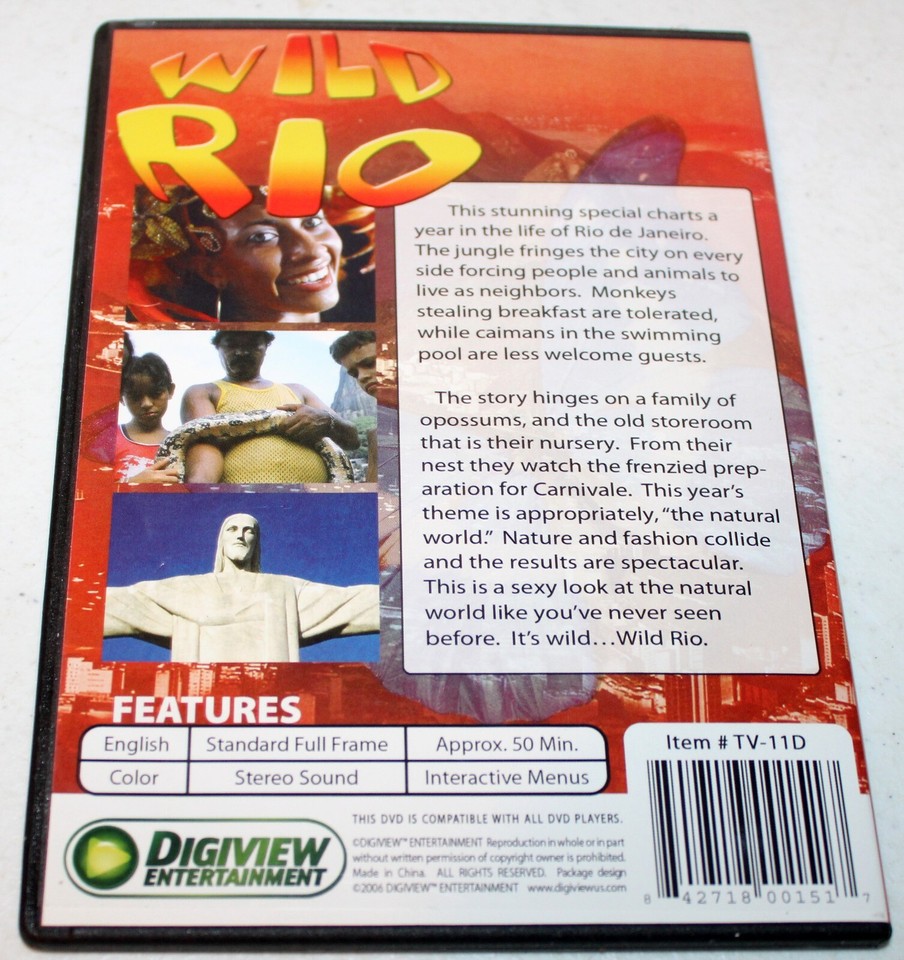 Wild Rio (DVD, 2006) Rio de Janeiro Documentary, All Regions, Digiview ...