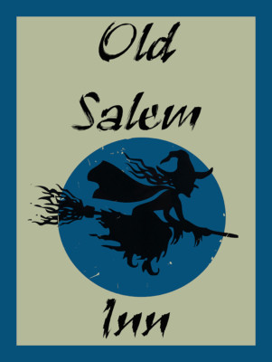 Old Salem Inn Flying Witch Halloween Fall Vintage Retro Classic Metal ...