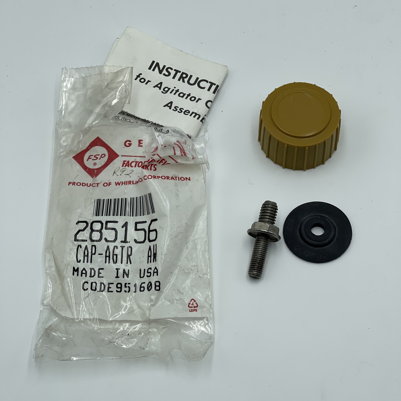 NEW Genuine OEM Whirlpool Kenmore Washer AGITATOR CAP Gold 285156 ...