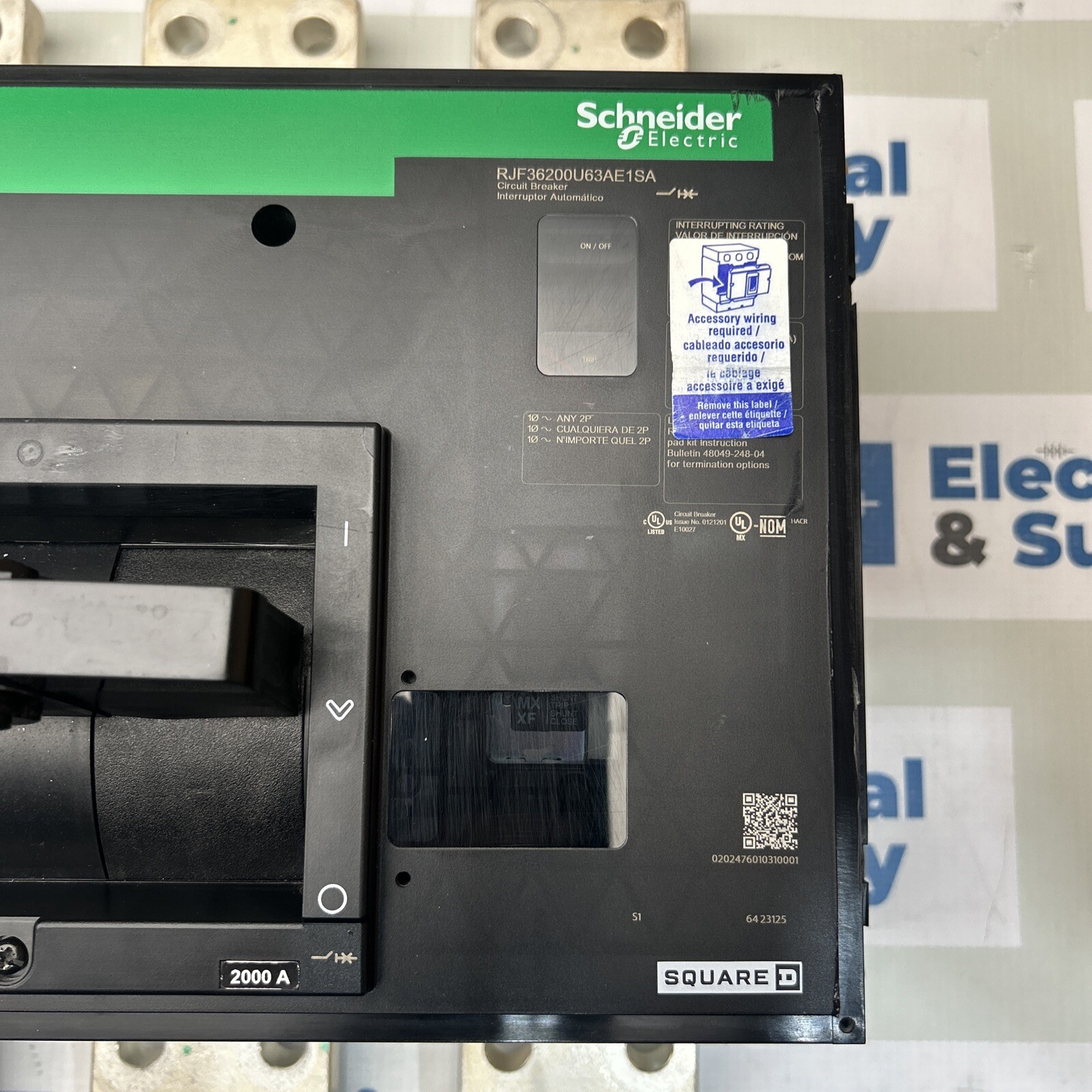 RJF36200U63AE1SA SQUARE D 2000 AMP 3 POLE LSI 65k@480 CIRCUIT BREAKER ...