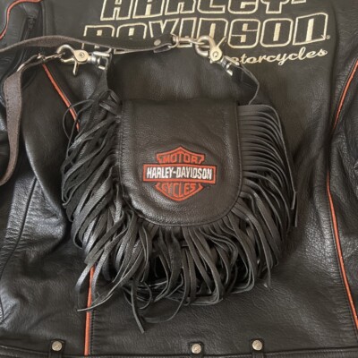 AUTHENTIC HARLEY DAVIDSON, BLK/SPICY O CROSSBODY WITH FRINGE, RARE ...