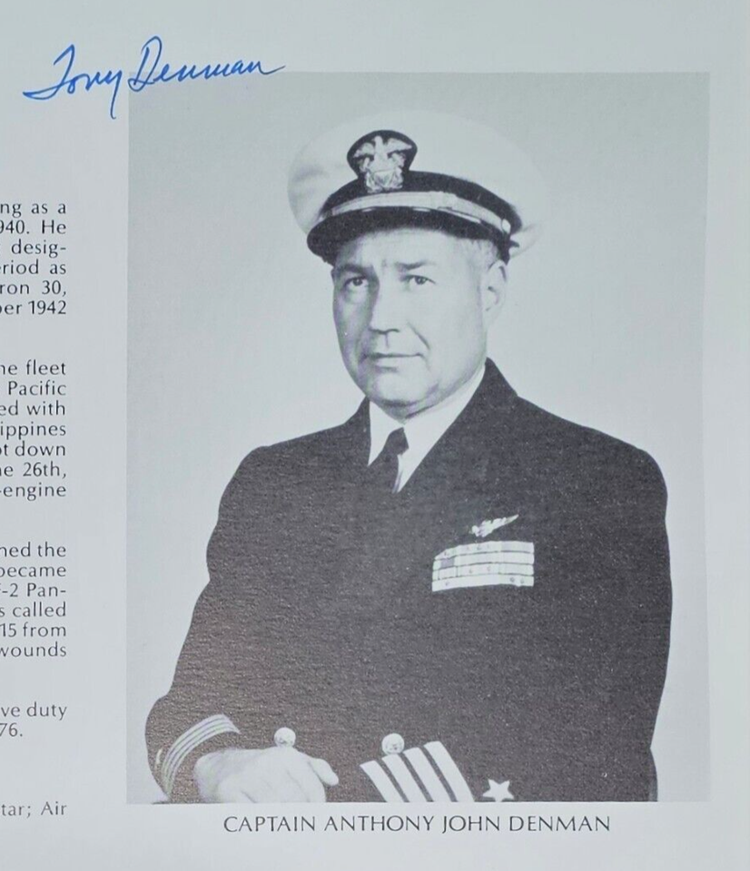 Anthony "Tony" Denman USN 8X10 signed Bio VF-18 HELLCAT ACE 6V WWII | eBay