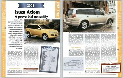 Isuzu Axiom - 1990/2000 A Century Of Cars - Hachette Page | eBay UK