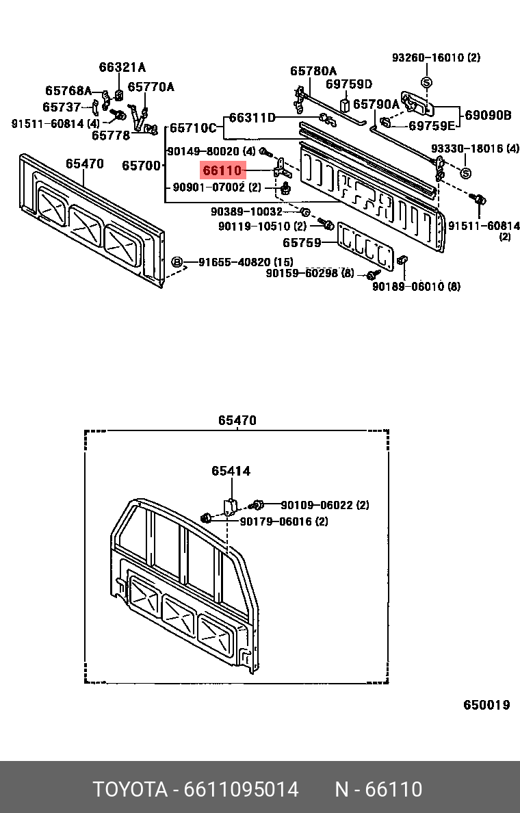 Genuine OE hinge assy, tail gate, 6611095014 for TOYOTA 66110-95014 | eBay