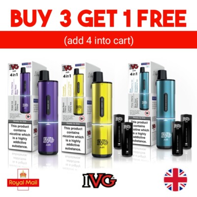 IVG Air 4 in 1 Vape Prefilled Pod Kit 2400 puffs | Rechargeable Vape |E ...