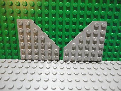 Lego 2 Classic Light Gray 6x6 wedge plate with cut corner wings ship | eBay