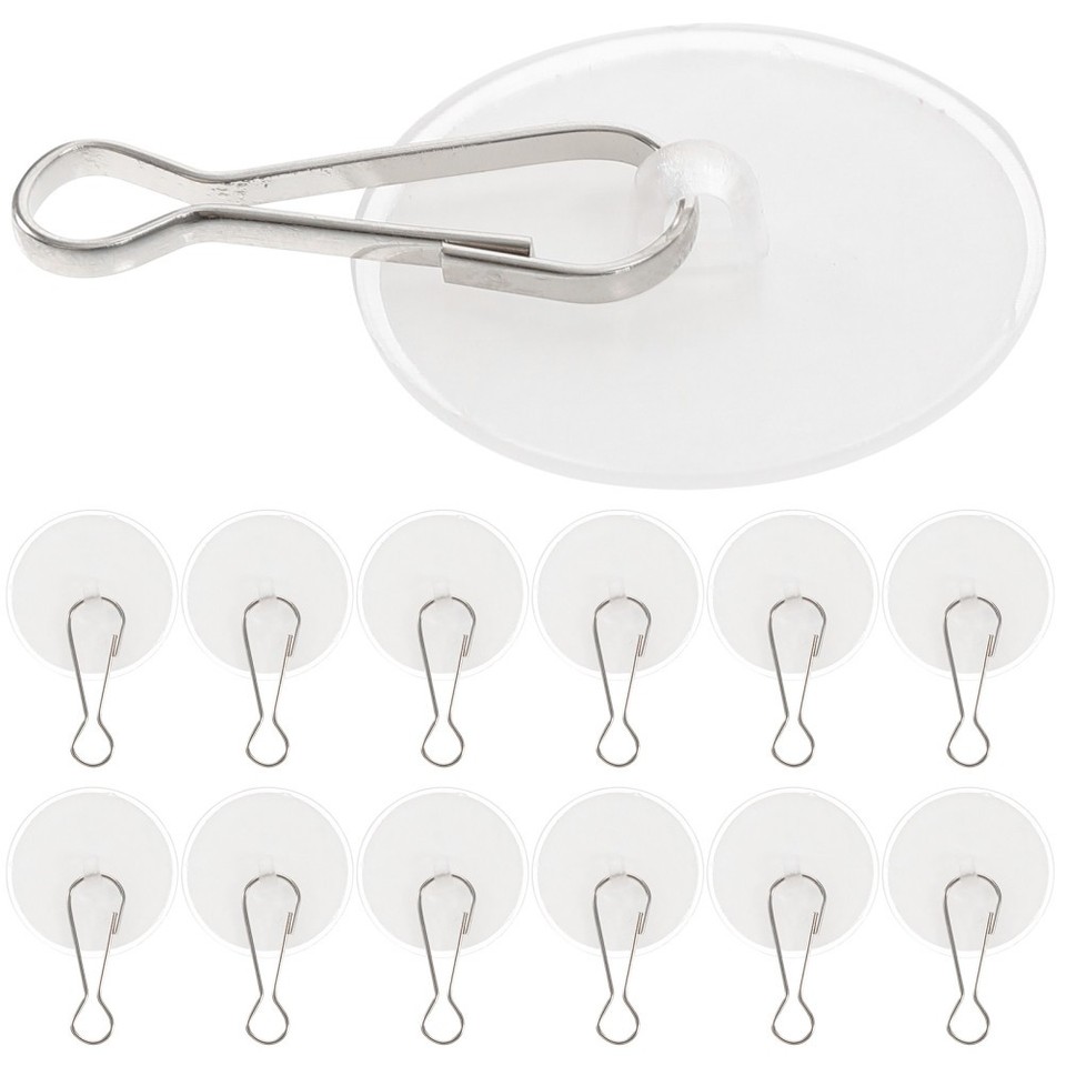 50 Pieces Clear Self Adhesive Ceiling Hooks PVC Iron Removable Hanging ...