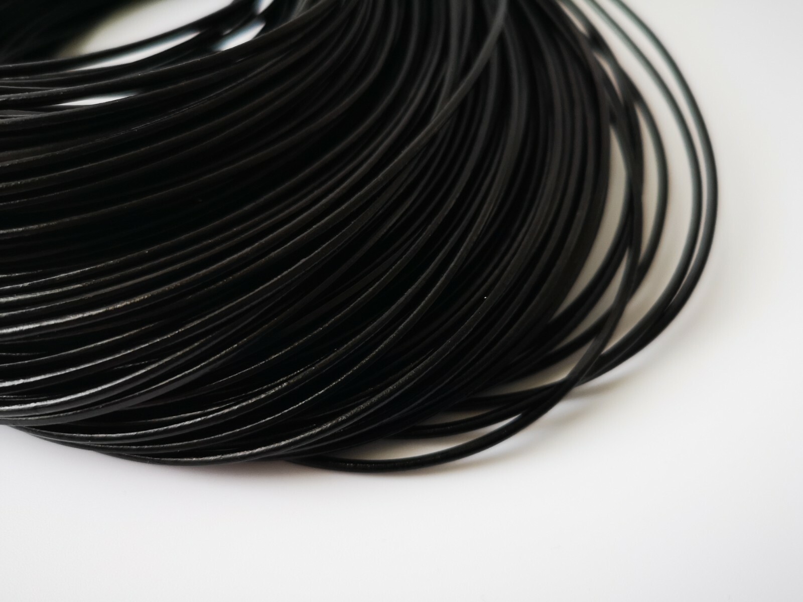 Black Leather Cord Real Round 1/1.5/2/3/4mm Beading Jewellery String ...
